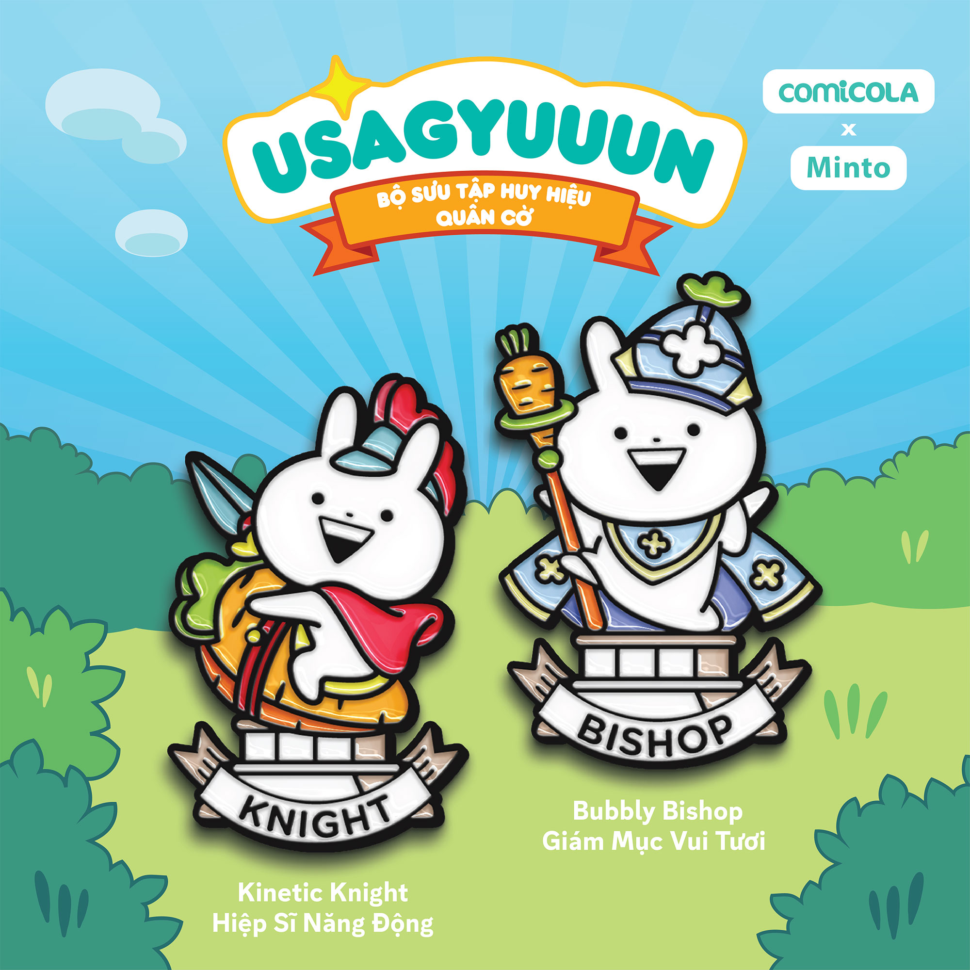 Huy hiệu kim loại tráng men Usagyuuun - Hộp Blindbox - Comicola Shop