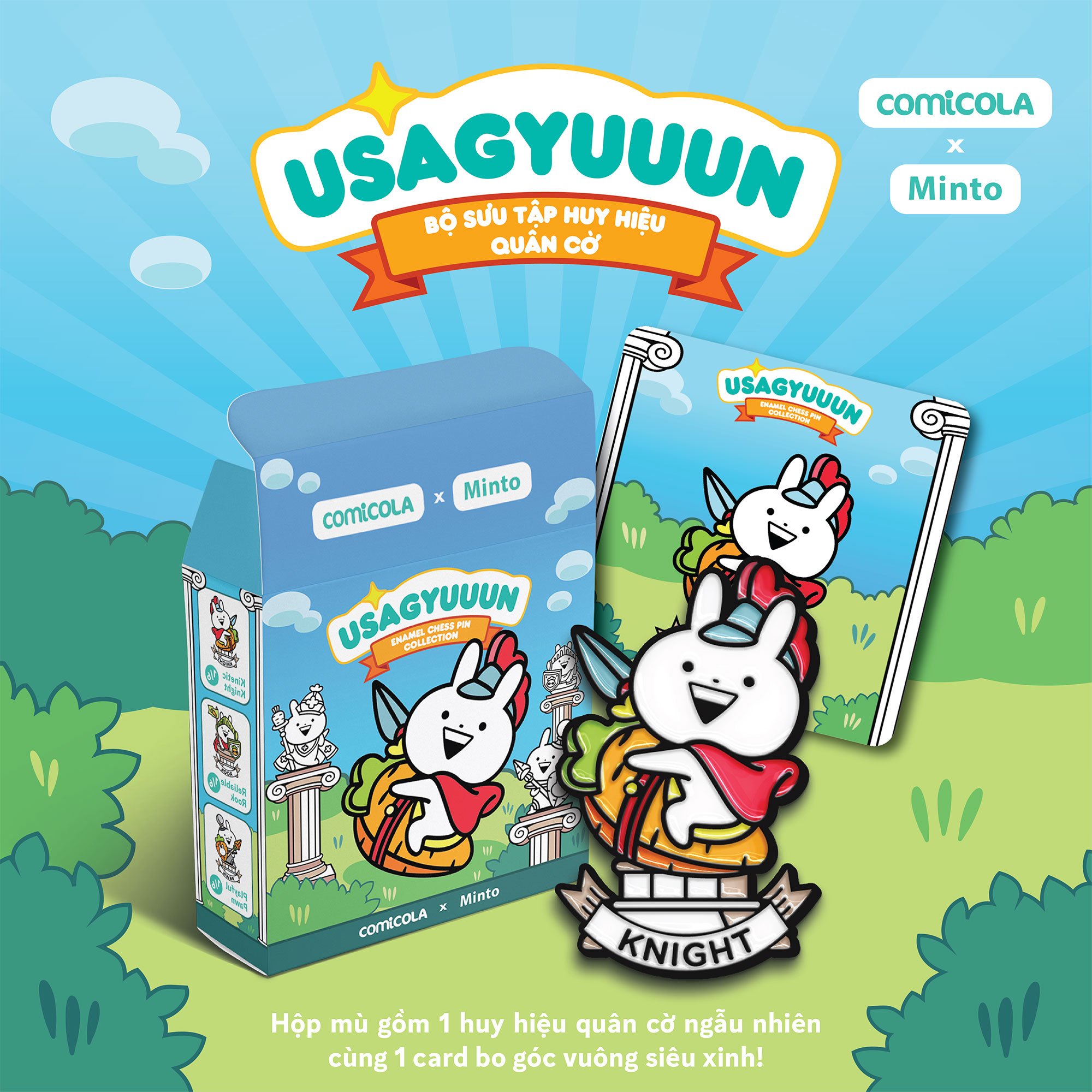 Huy hiệu kim loại tráng men Usagyuuun - Hộp Blindbox - Comicola Shop